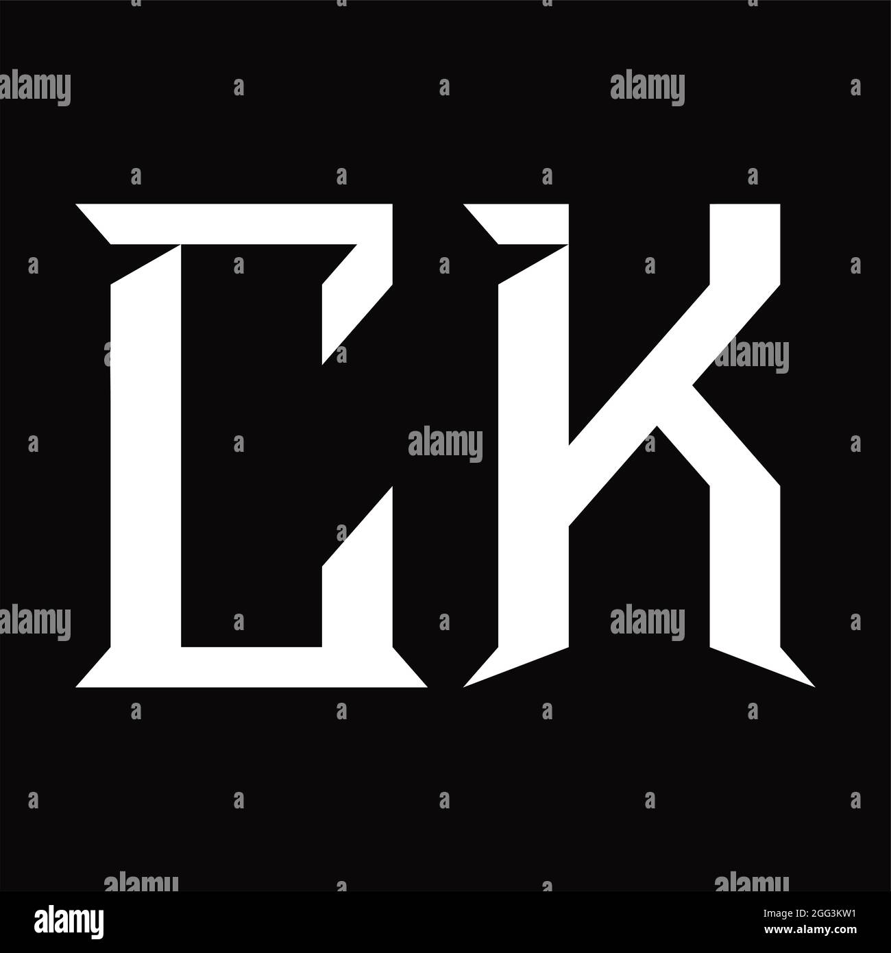 CK Logo monogram with slice shape blackground design template Stock ...