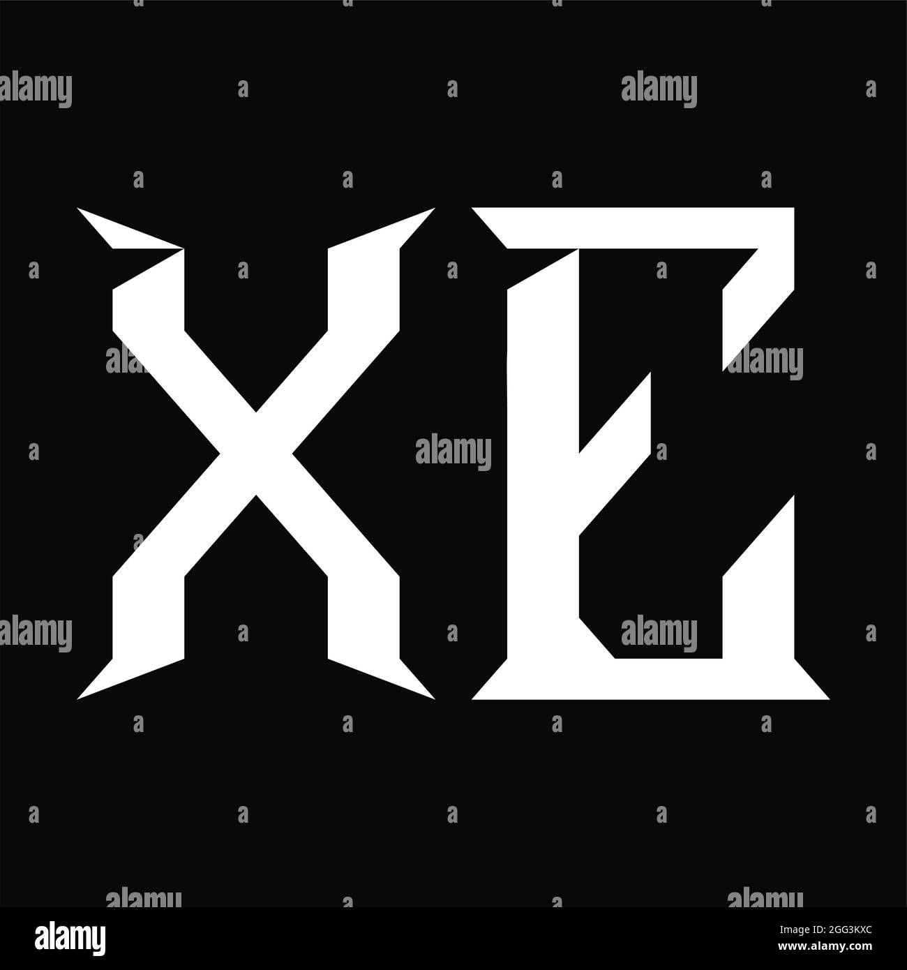 XE Logo monogram with slice shape blackground design template Stock ...