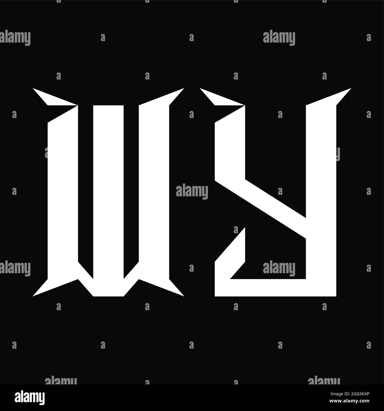 WY Logo monogram with slice shape blackground design template Stock ...