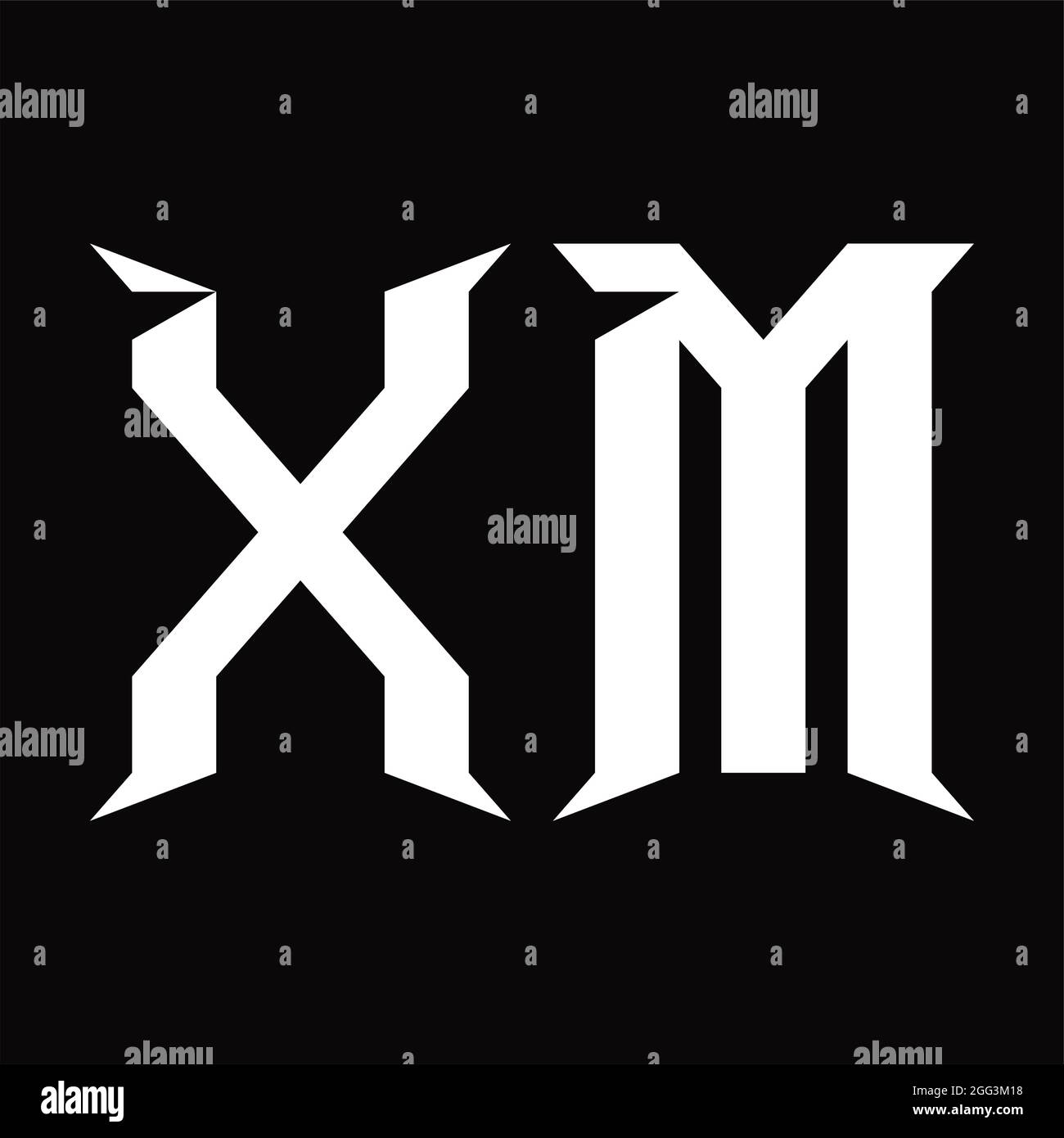 XM Logo monogram with slice shape blackground design template Stock ...