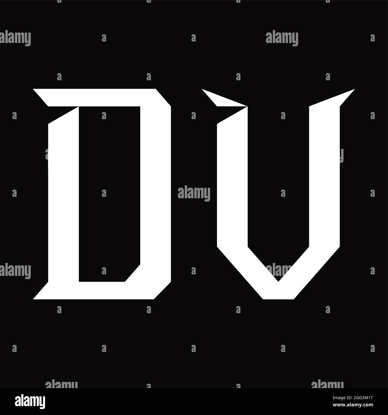 DV Logo monogram with slice shape blackground design template Stock ...