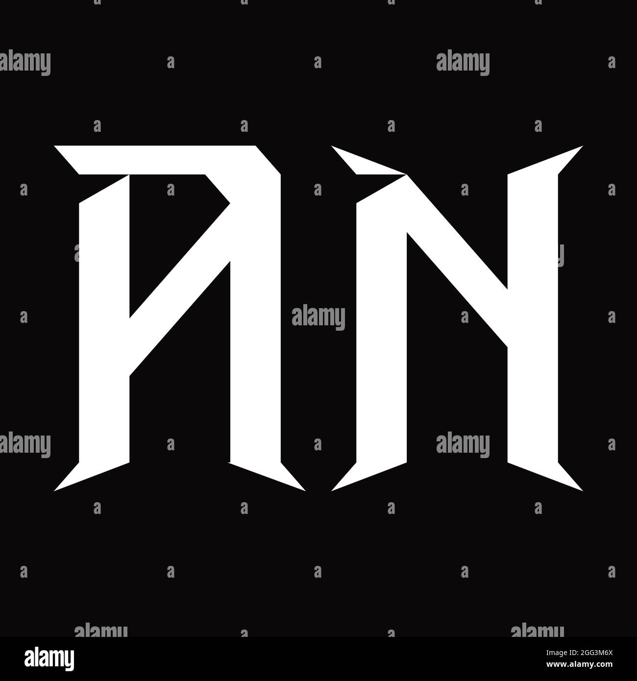 AN Logo monogram with slice shape blackground design template Stock ...