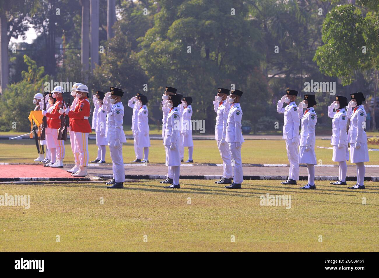 Sidoarjo, Indonesia - August 17, 2021: Paskibraka, an Indonesian flag ...