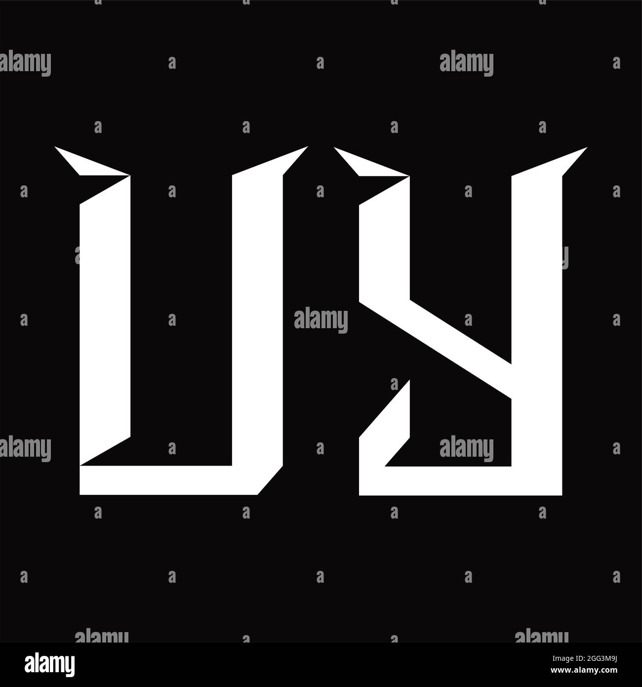 UY Logo monogram with slice shape blackground design template Stock ...