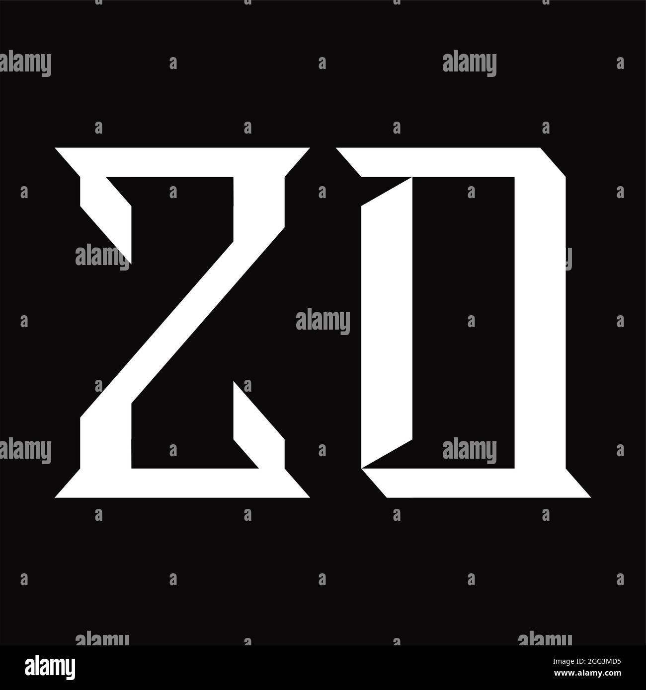 ZO Logo monogram with slice shape blackground design template Stock ...