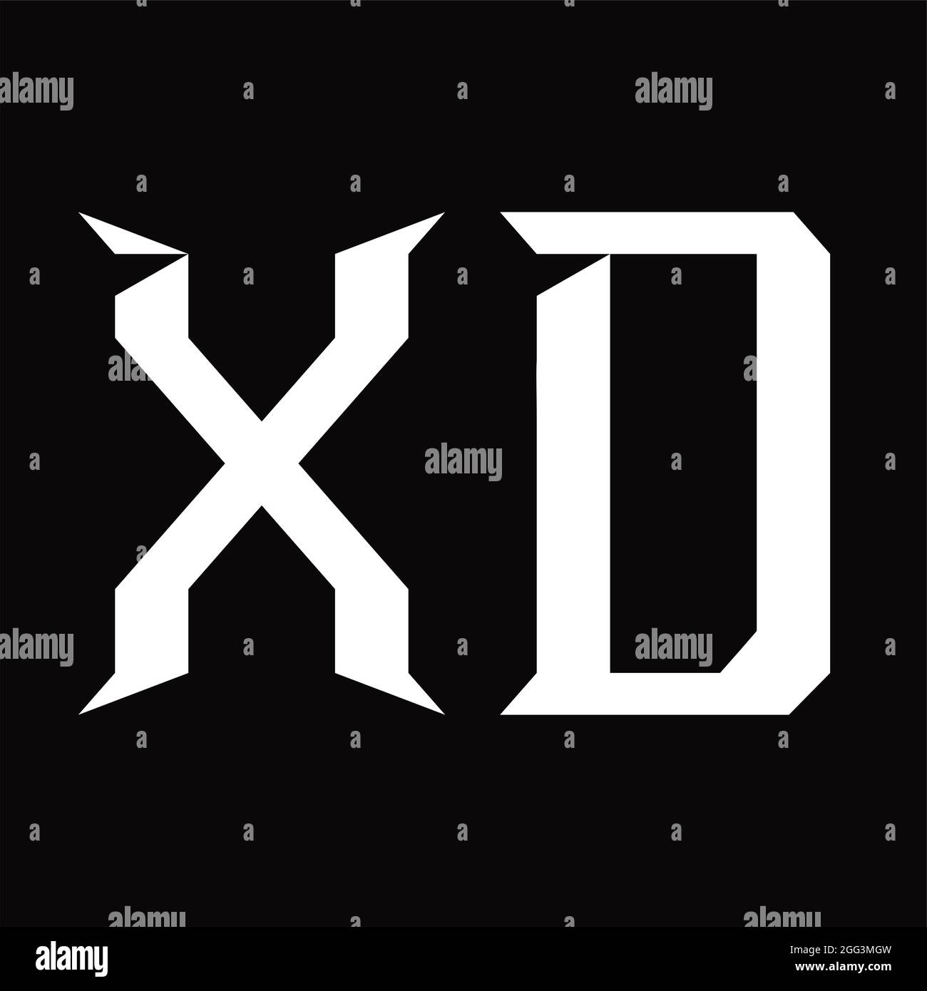 XD Logo monogram with slice shape blackground design template Stock ...