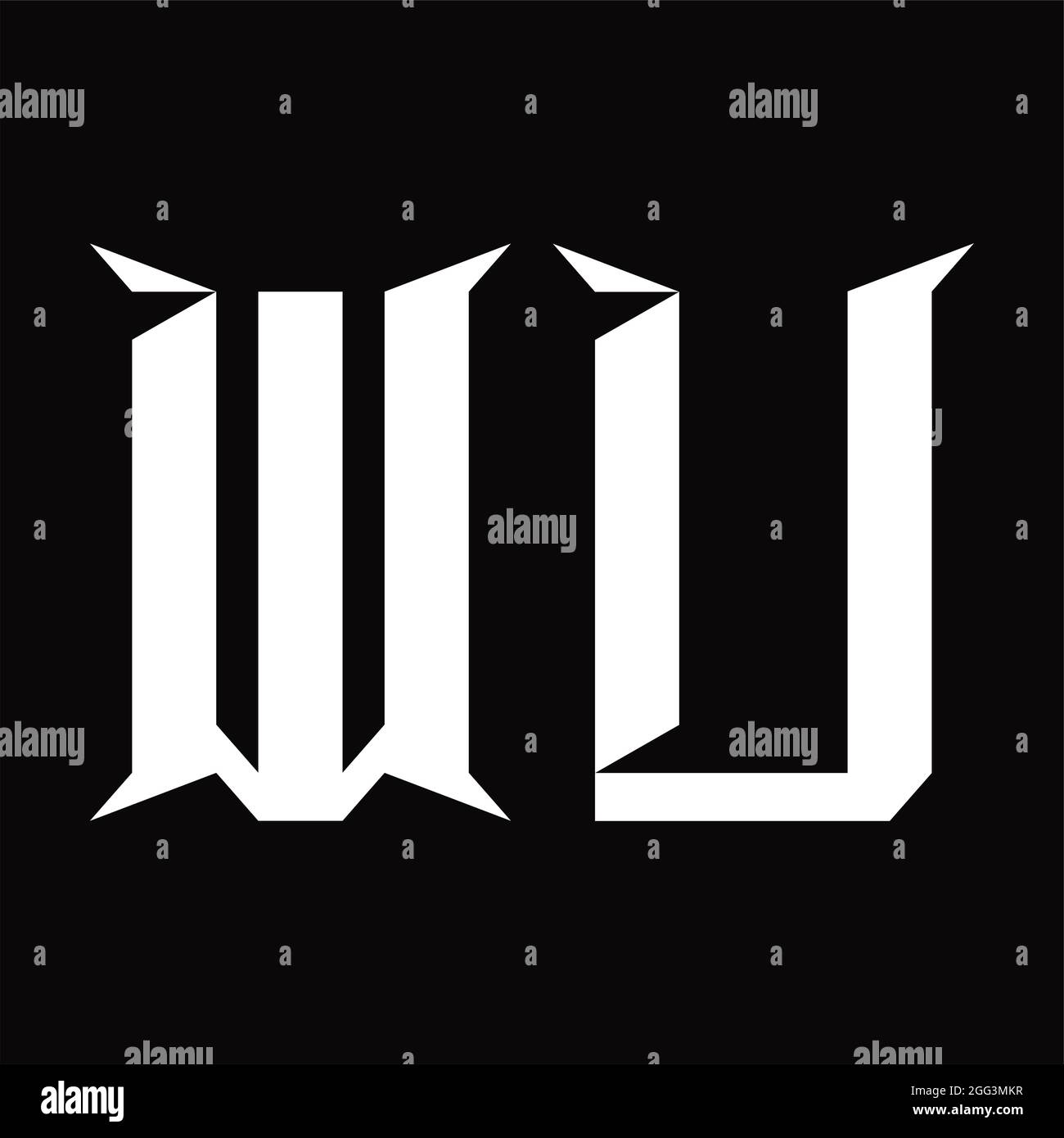 WU Logo monogram with slice shape blackground design template Stock ...