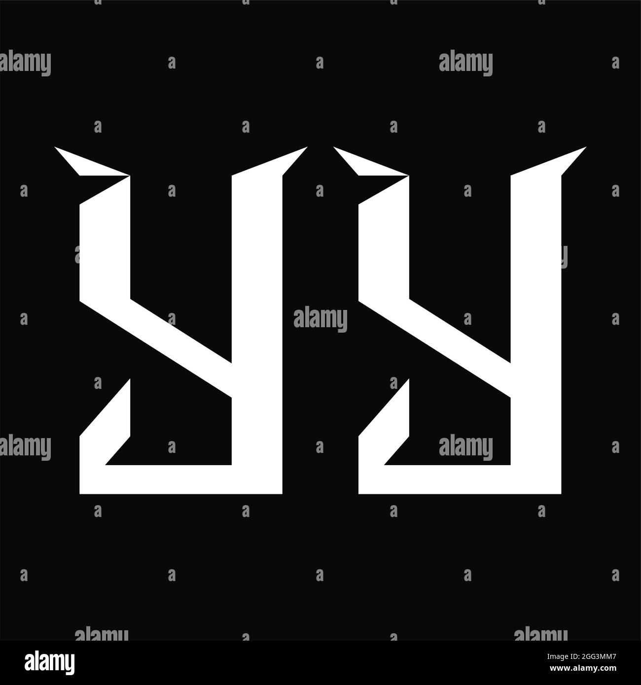 YY Logo monogram with slice shape blackground design template Stock ...
