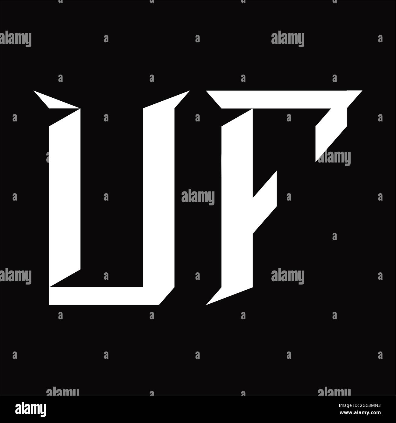 UF Logo monogram with slice shape blackground design template Stock ...