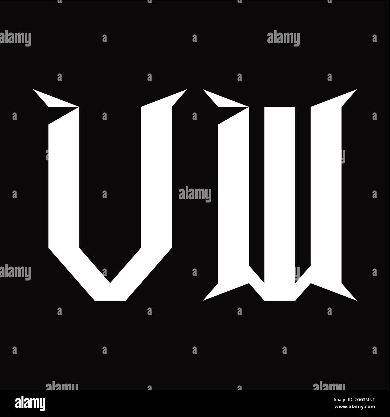 VW Logo monogram with slice shape blackground design template Stock ...