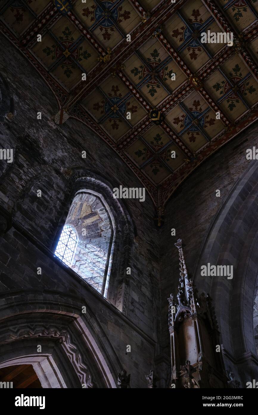 Interior of St. David's Cathedral in St. David's, Pembrokeshire, Wales ...