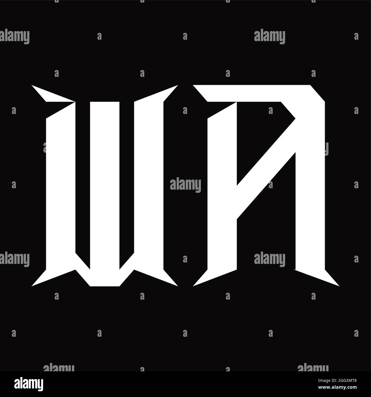 WA Logo monogram with slice shape blackground design template Stock ...