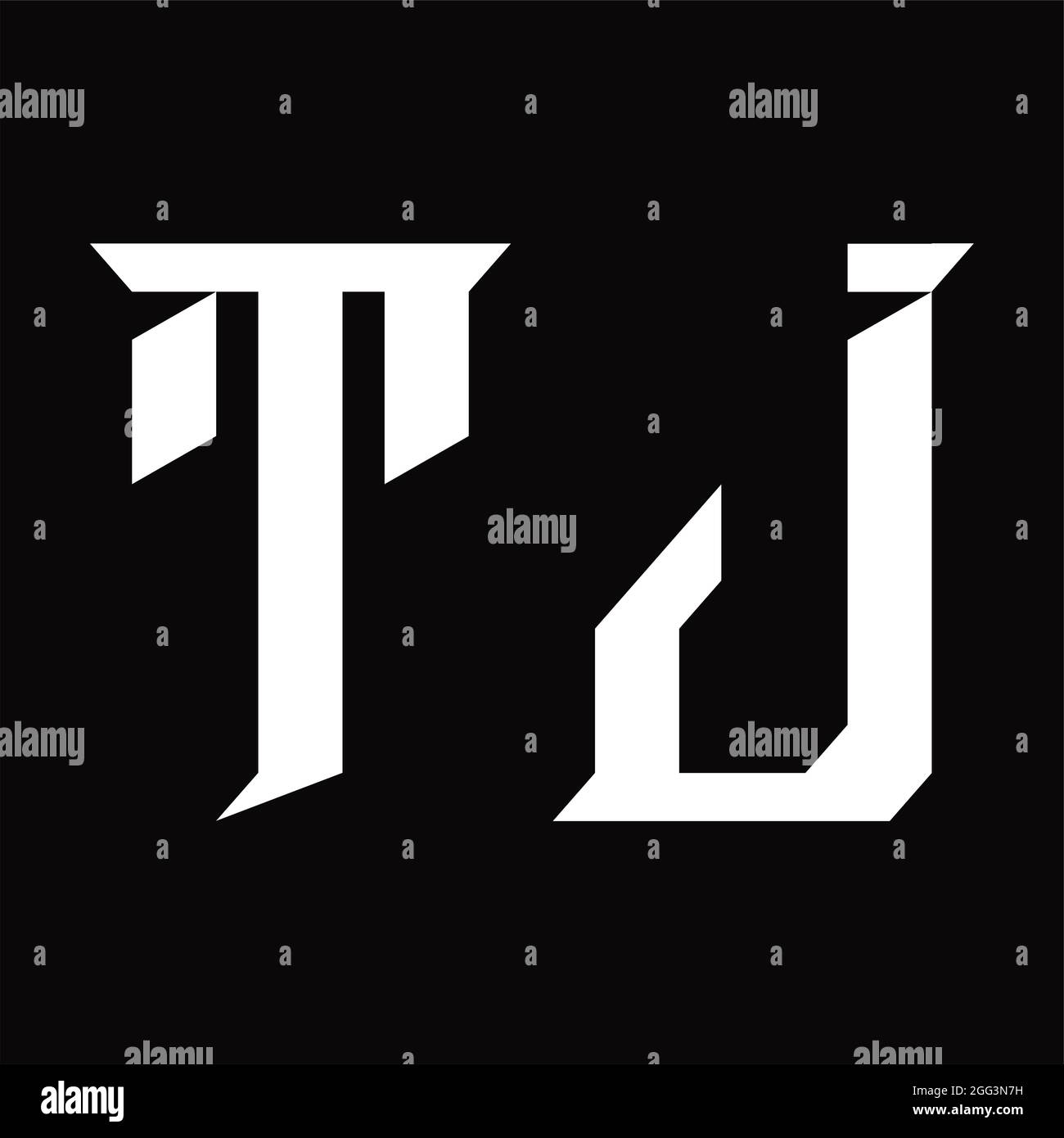 TJ Logo monogram with slice shape blackground design template Stock ...