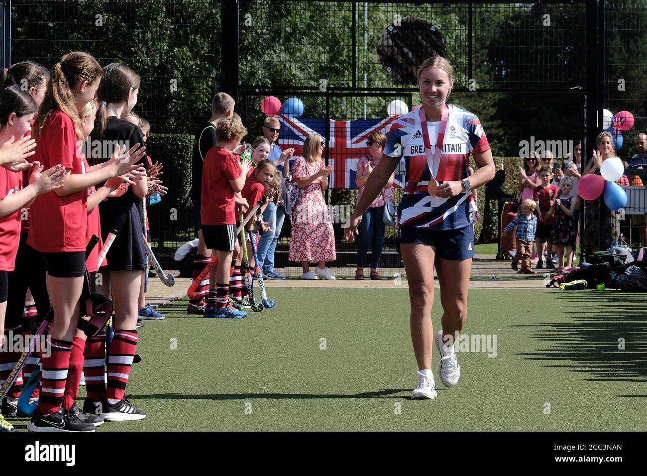 Galashiels, UK. 28th Aug, 2021. Sarah Robertson (27), returned to the ...