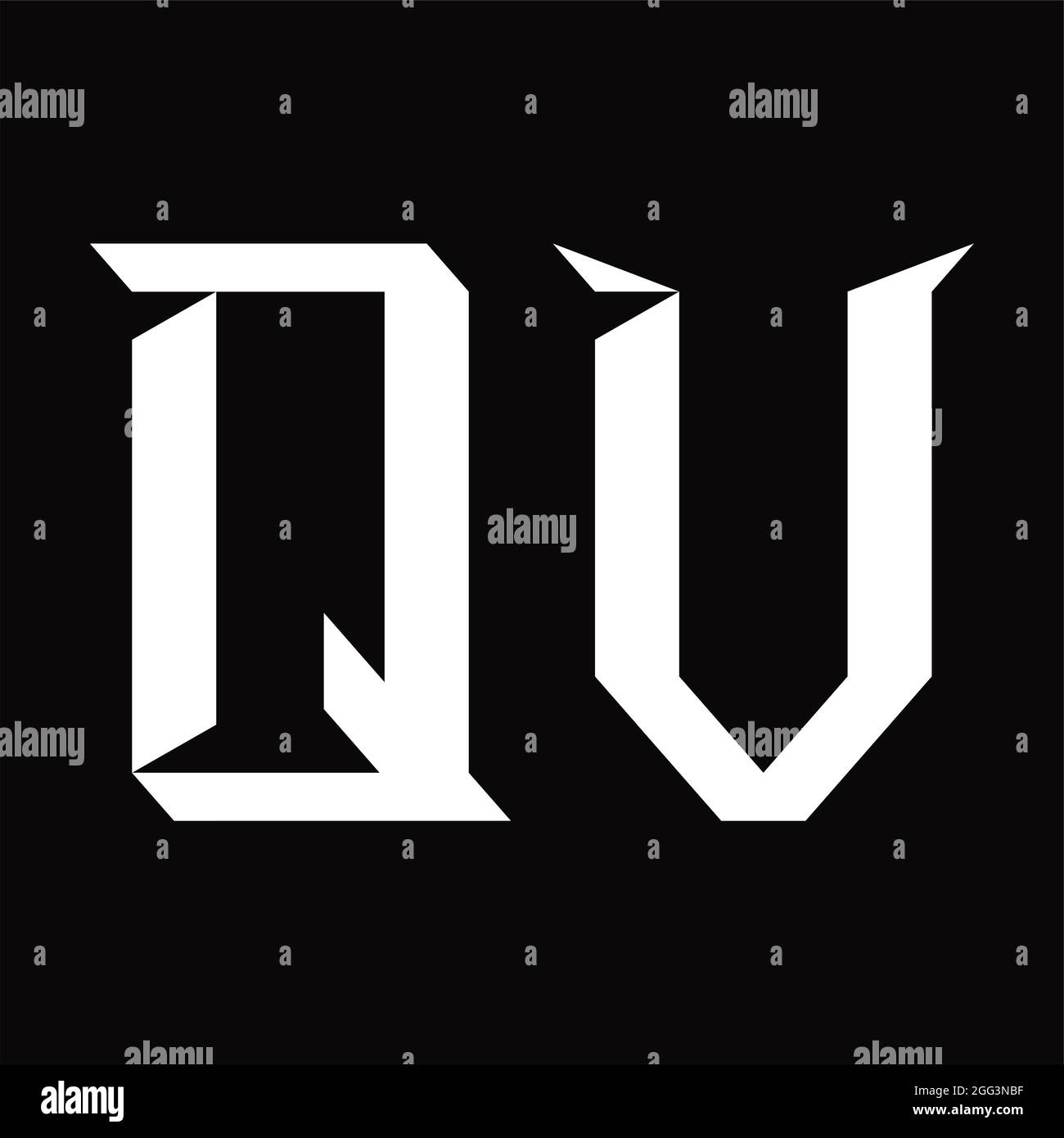 QV Logo monogram with slice shape blackground design template Stock ...