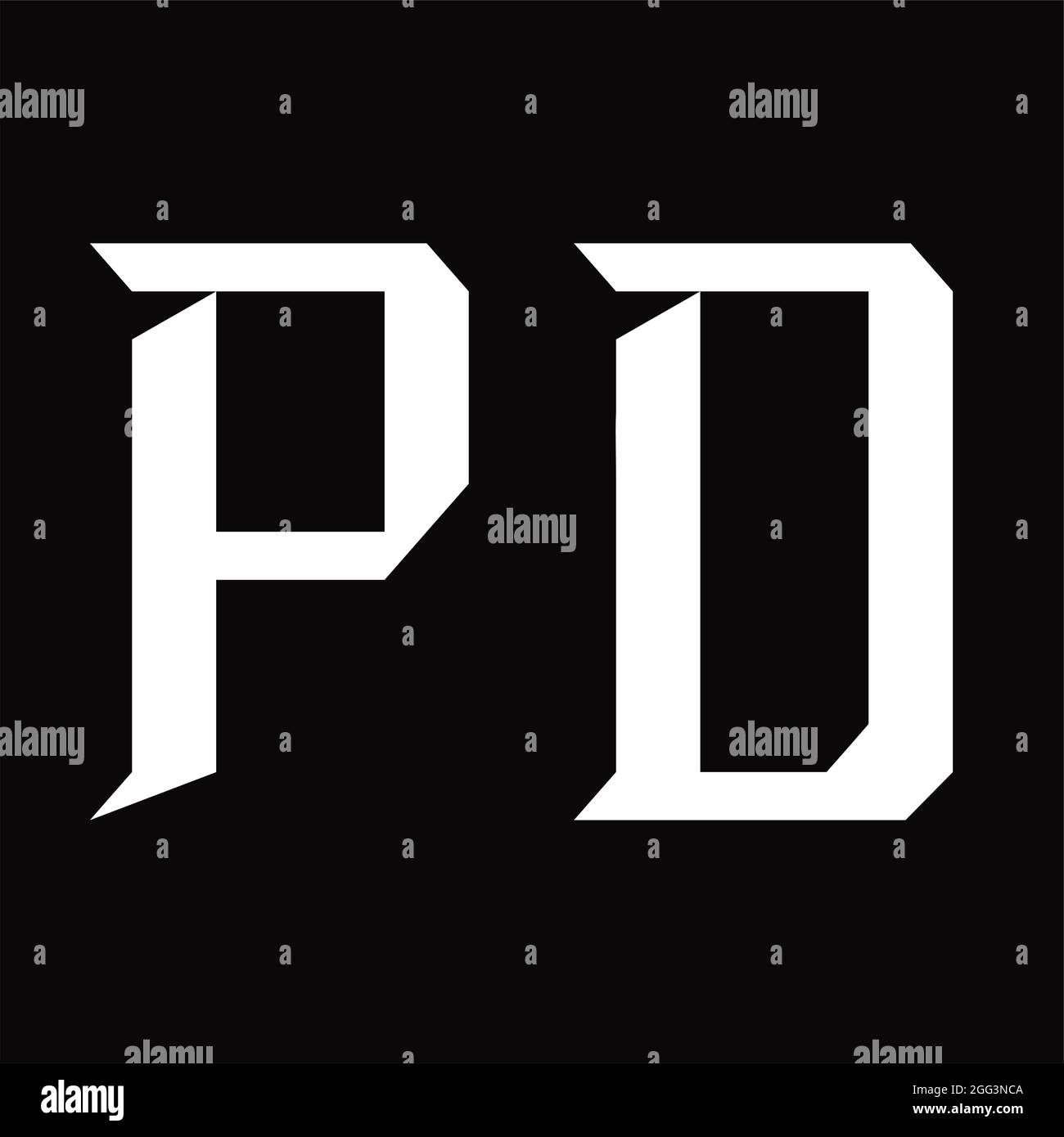 PD Logo monogram with slice shape blackground design template Stock ...