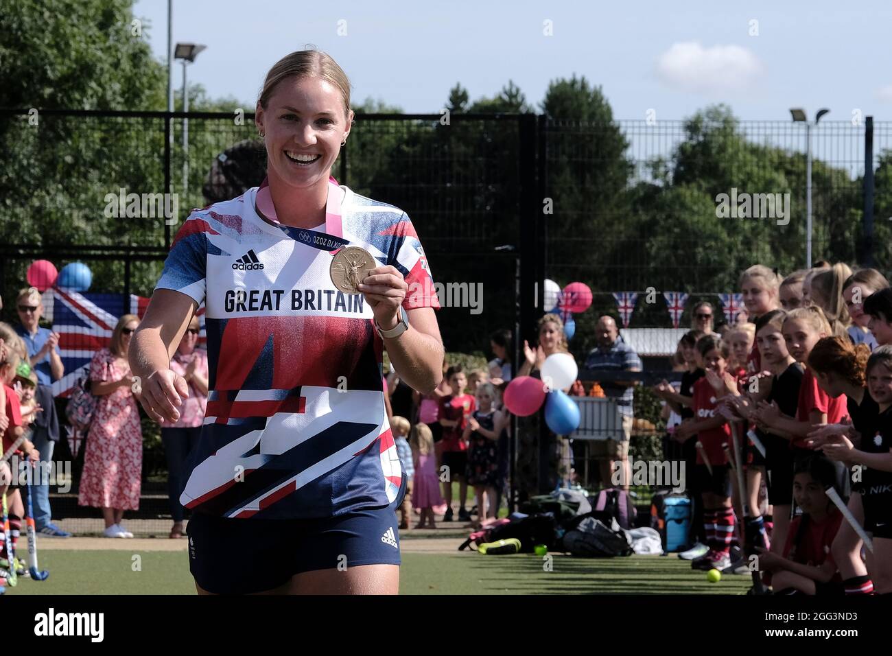 Galashiels, UK. 28th Aug, 2021. Sarah Robertson (27), returned to the ...
