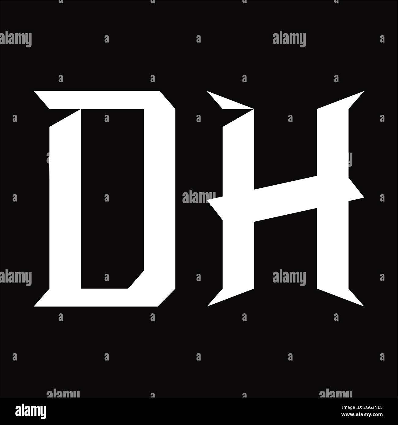 DH Logo monogram with slice shape blackground design template Stock ...