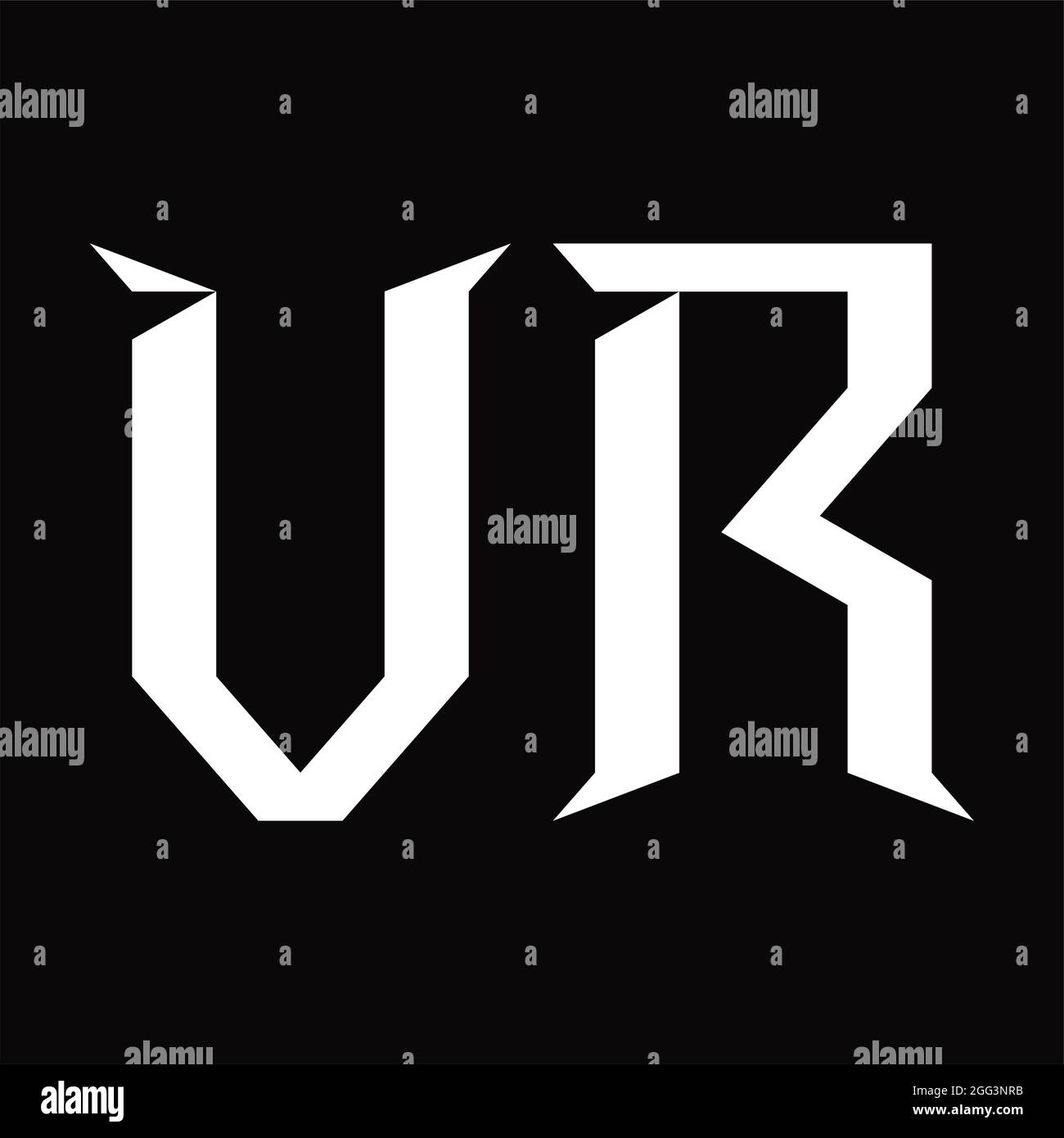 VR Logo monogram with slice shape blackground design template Stock ...