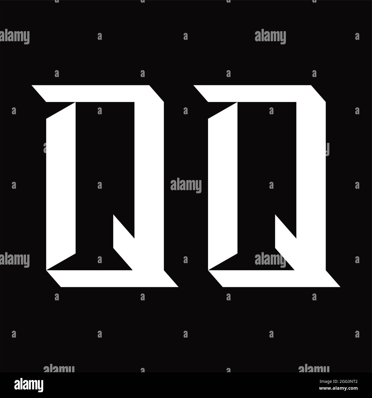 QQ Logo monogram with slice shape blackground design template Stock ...