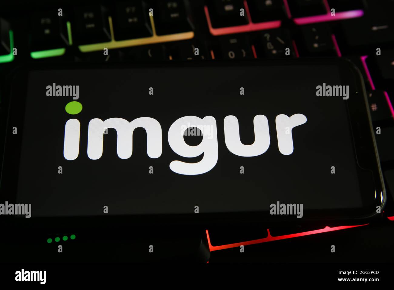 Viersen, Germany - June 9. 2021: Closeup of mobile phone with logo ...