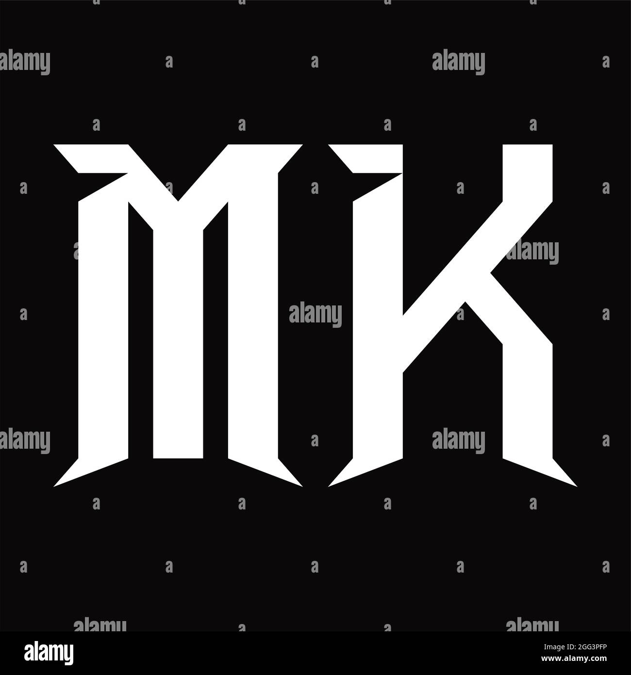 MK Logo monogram with slice shape blackground design template Stock ...