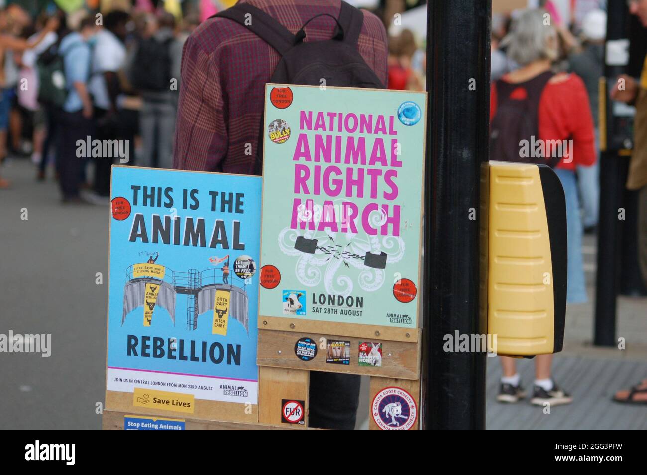 London, England. 28th August 2021. Animal Rebellion taking part in an ...