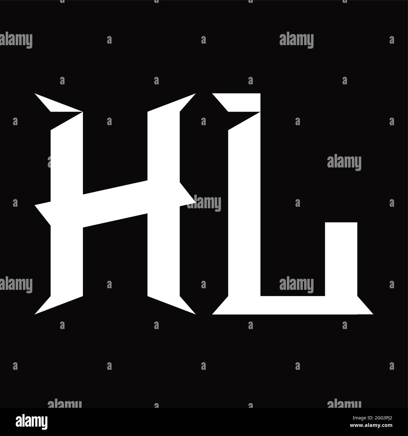 HL Logo monogram with slice shape blackground design template Stock ...