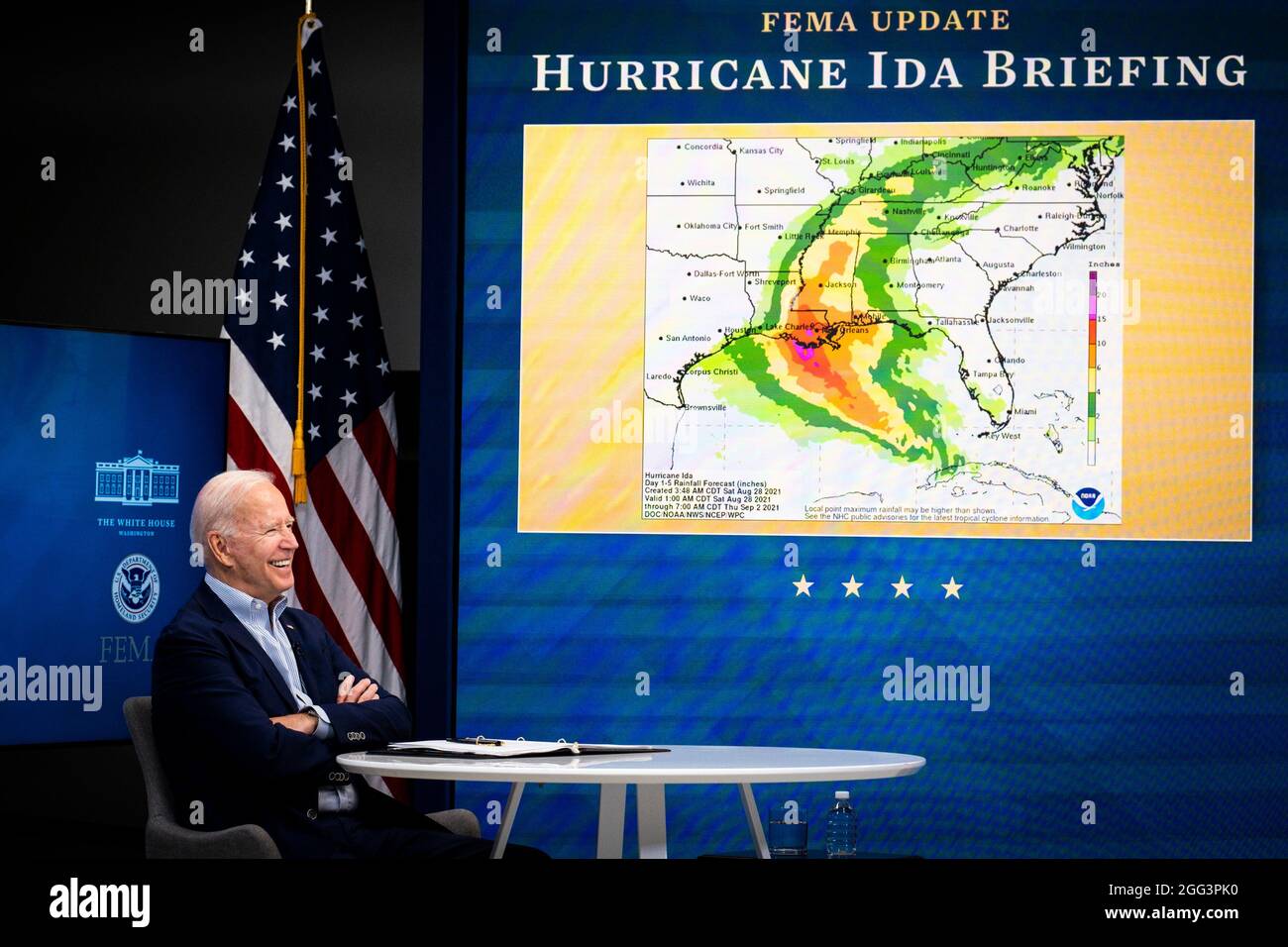 Washington, USA. 28th Aug, 2021. President Joe Biden delivers remarks in the White House South ...