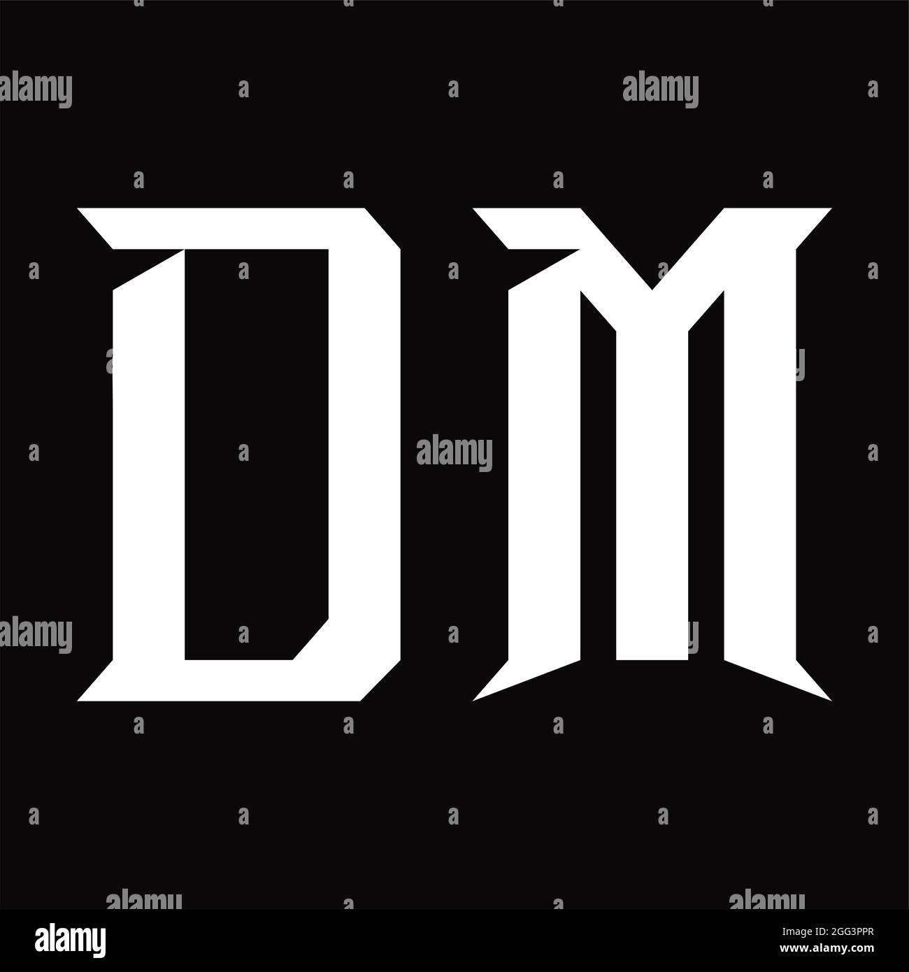 DM Logo monogram with slice shape blackground design template Stock ...