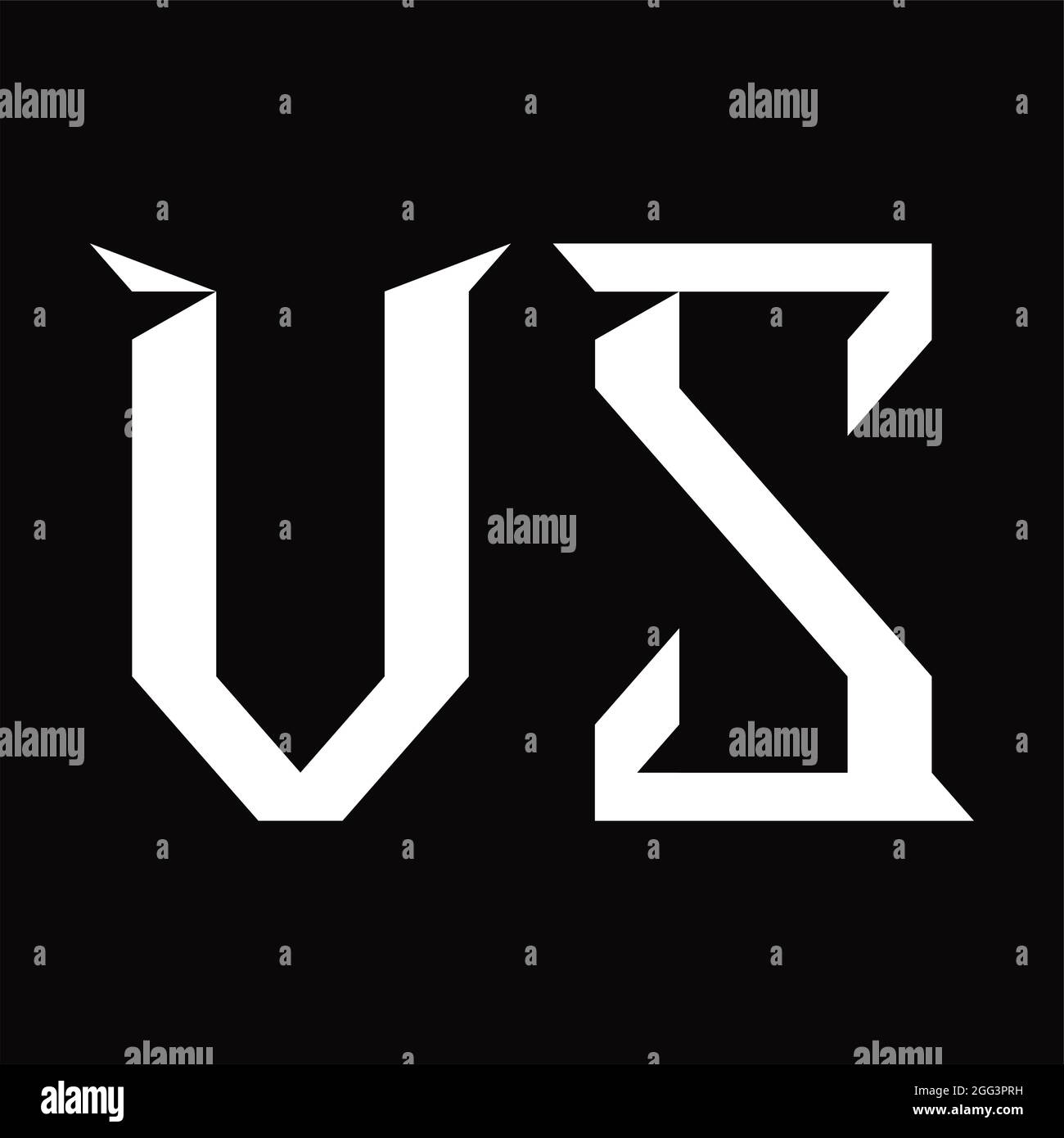 VS Logo monogram with slice shape blackground design template Stock ...