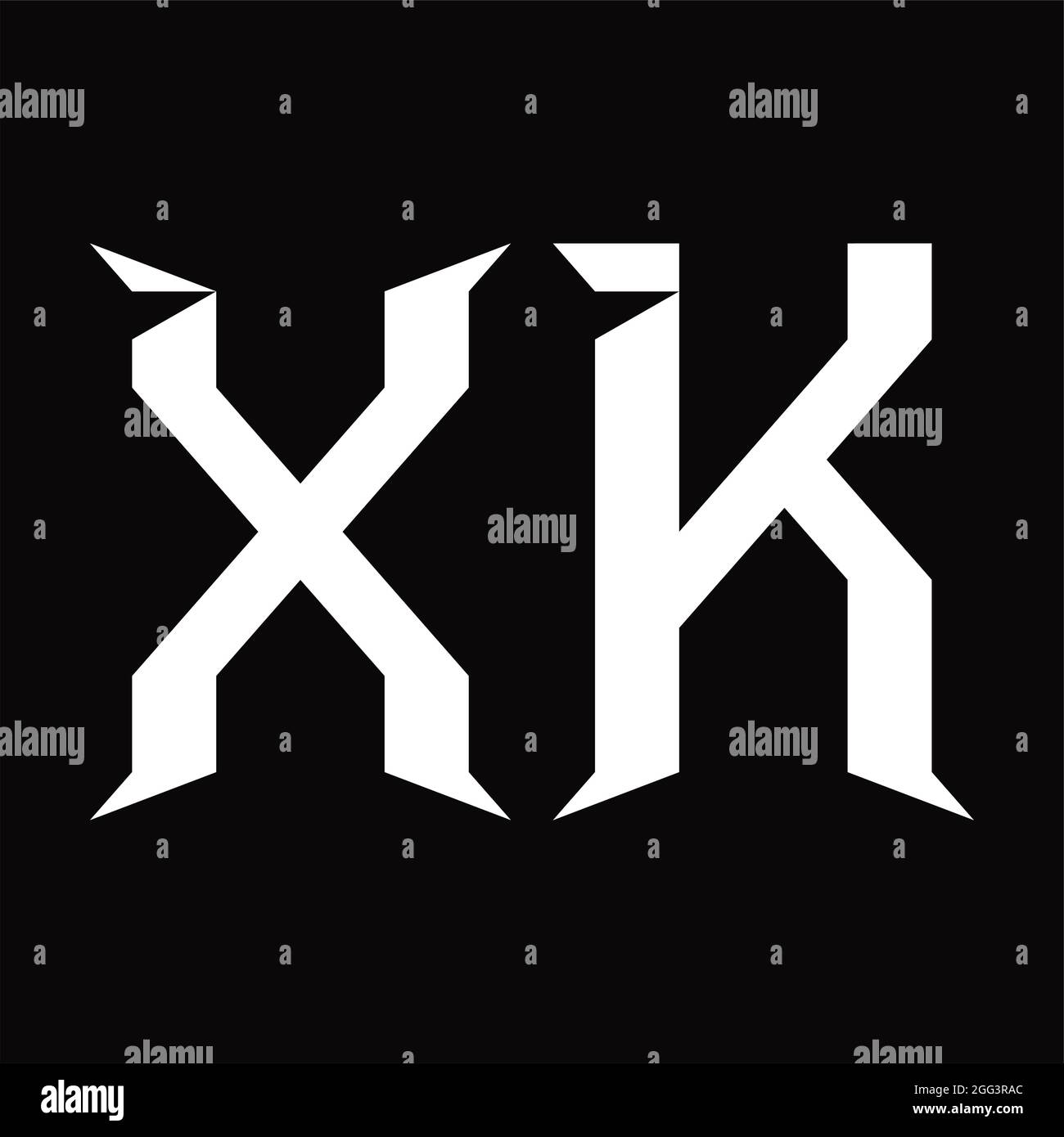 XK Logo monogram with slice shape blackground design template Stock ...
