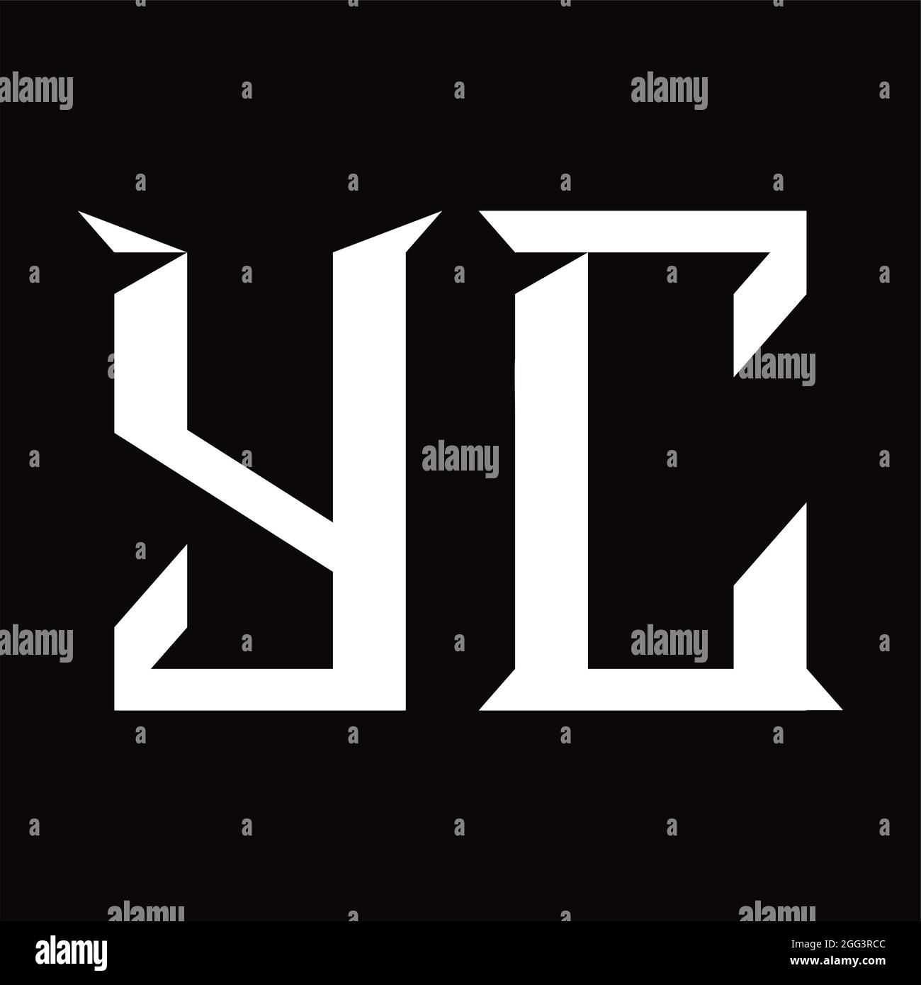 YC Logo monogram with slice shape blackground design template Stock ...