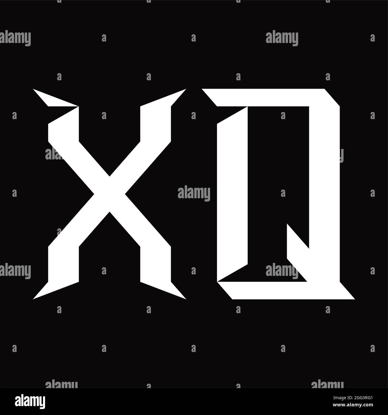 XQ Logo monogram with slice shape blackground design template Stock ...