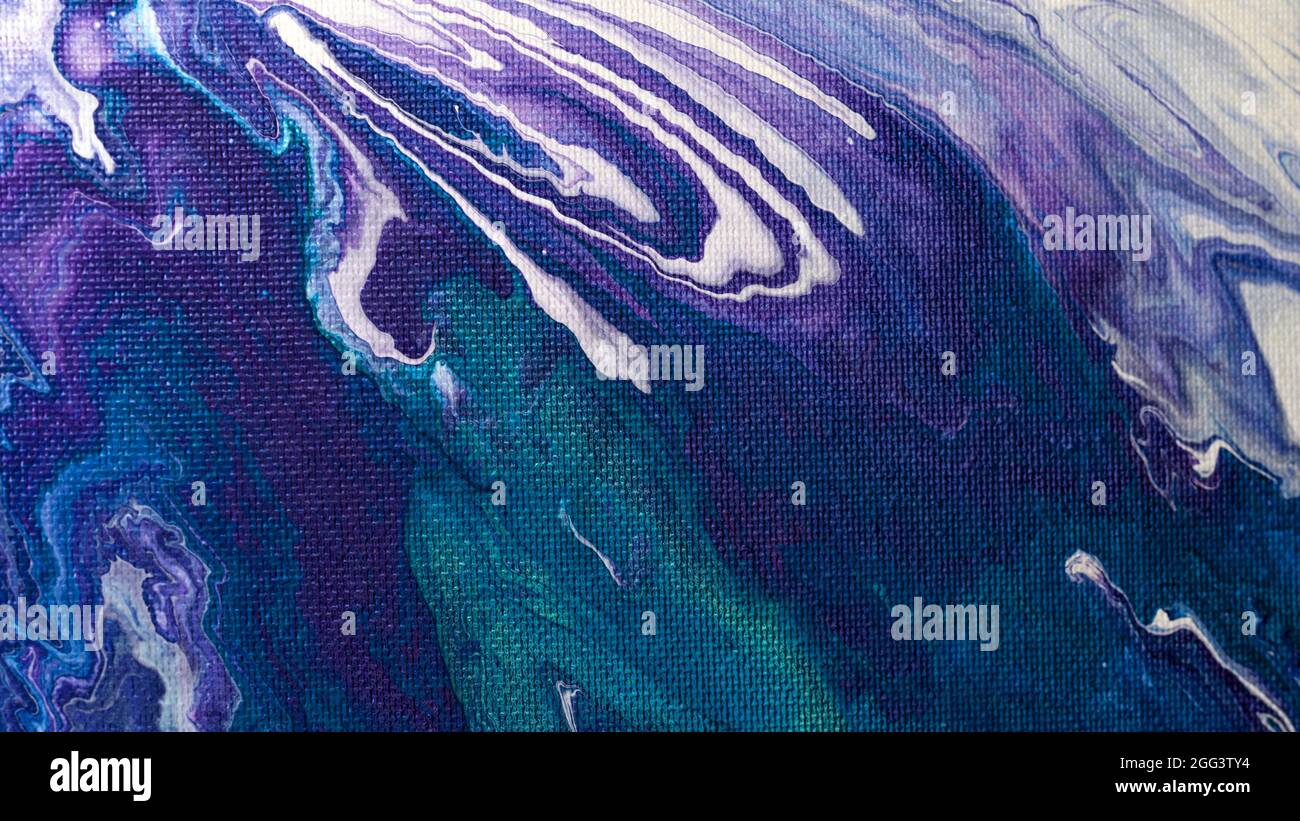 Abstract Fluid Art Painting Background. Acrylic Pour. Modern ...