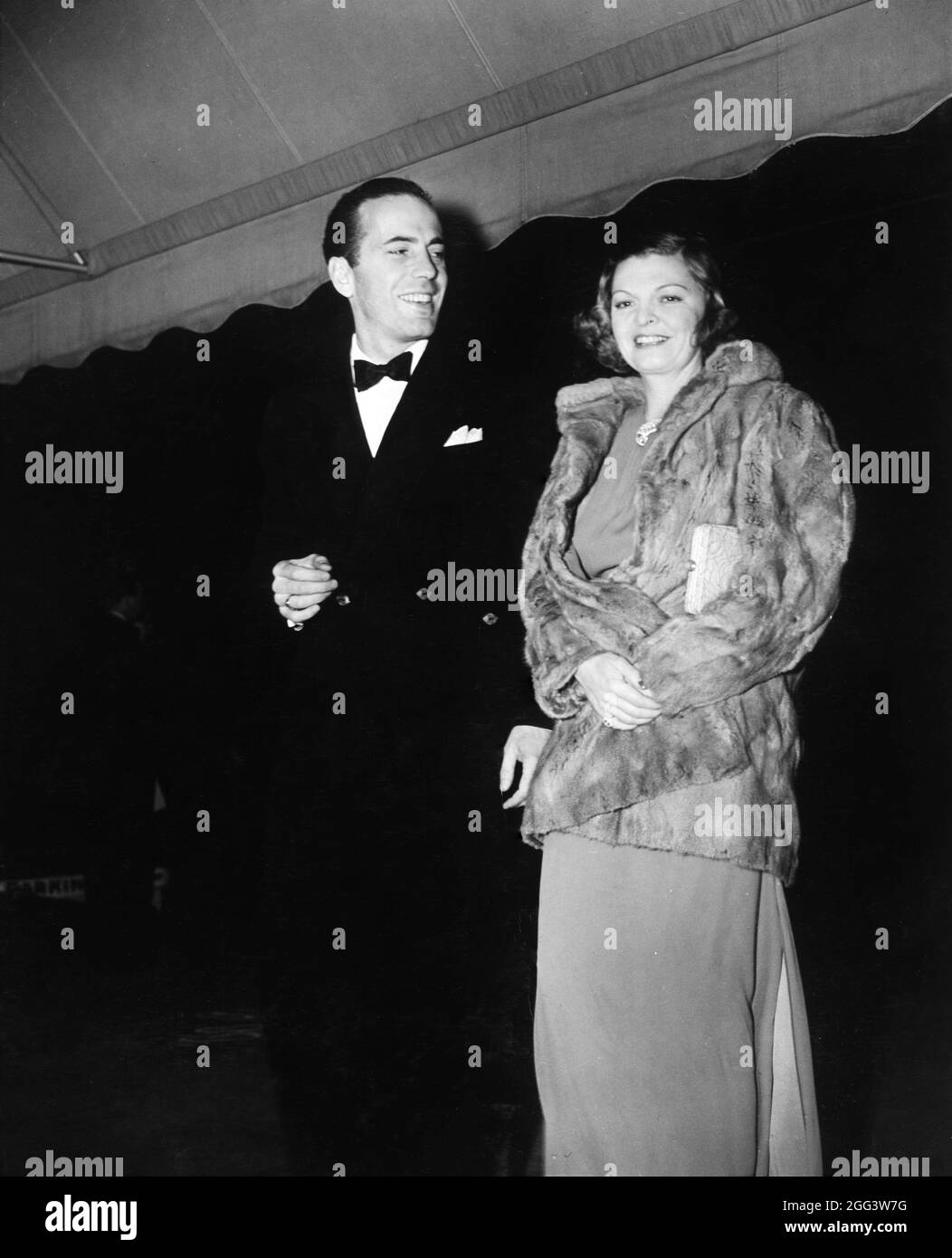 HUMPHREY BOGART and MAYO METHOT at the 35th Anniversary Party of the ...