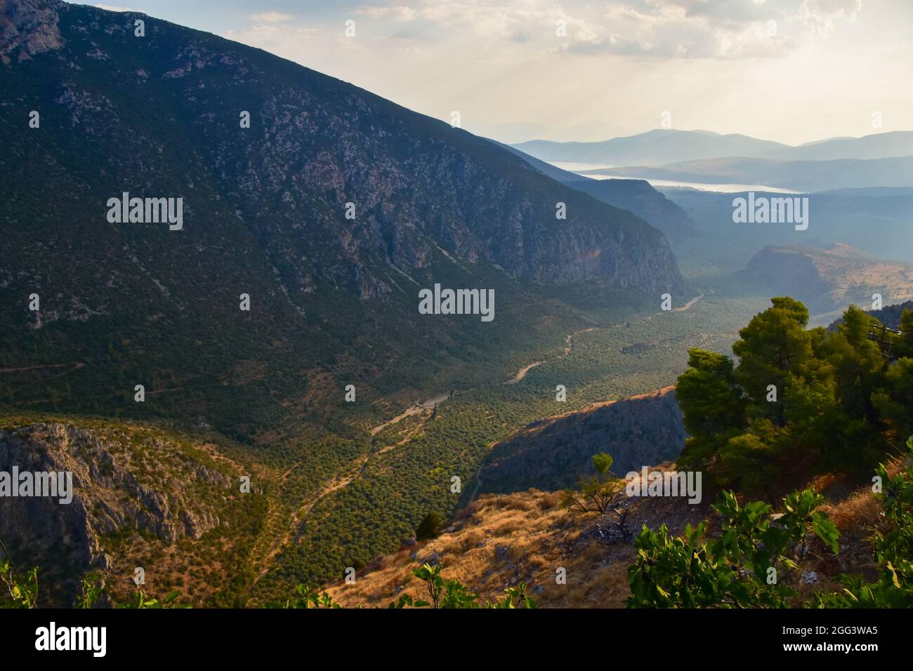 The Pleistos Valley where the Ancient Delphi, Greece, is located Stock ...