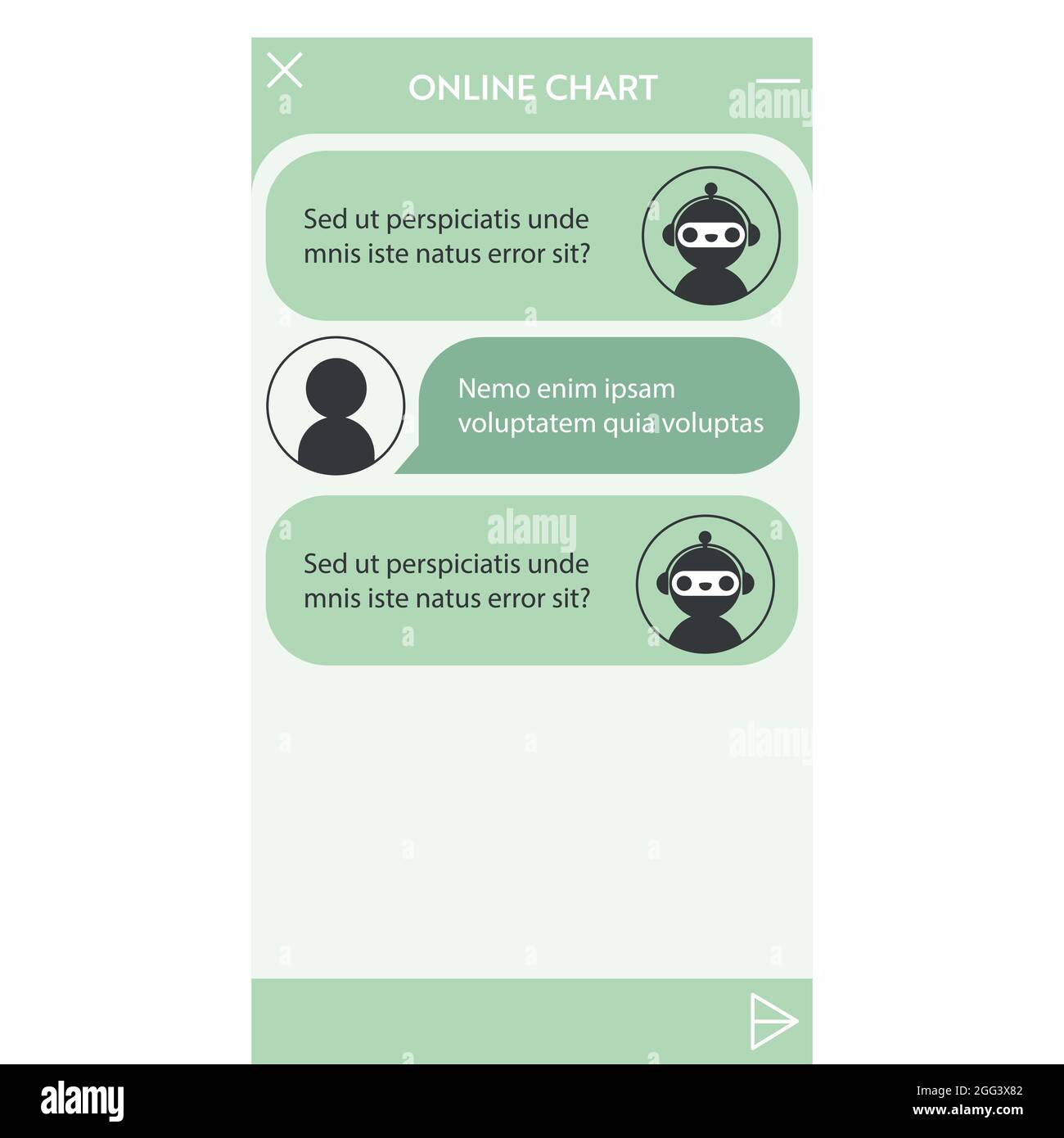 Chatbot Window User Interface Of Application With Online Dialogue