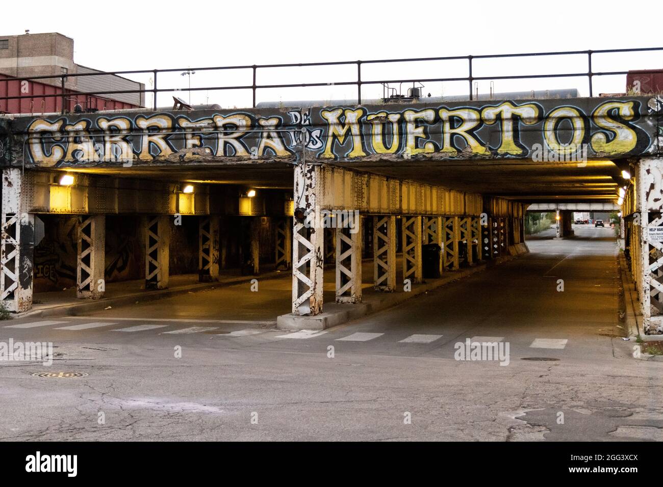 Street art on an underpass in the Hispanic neighborhood of Pilsen in ...