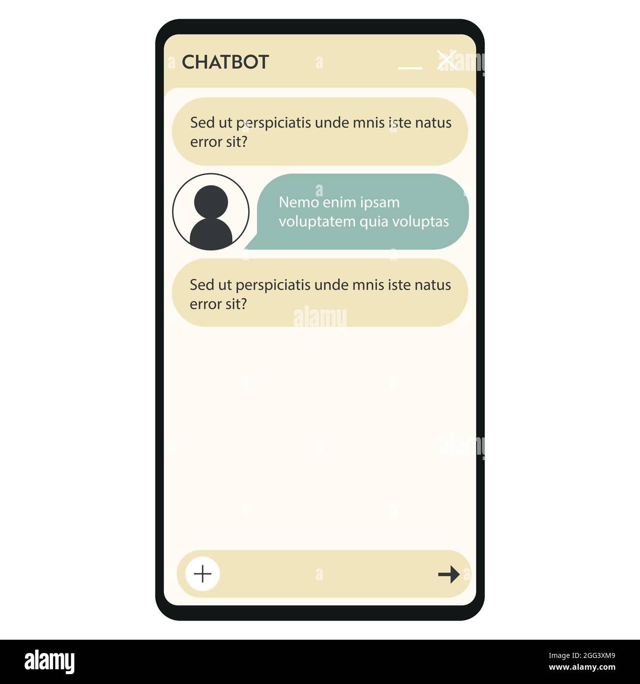 Chatbot Window User Interface Of Application With Online Dialogue Conversation With A Robot
