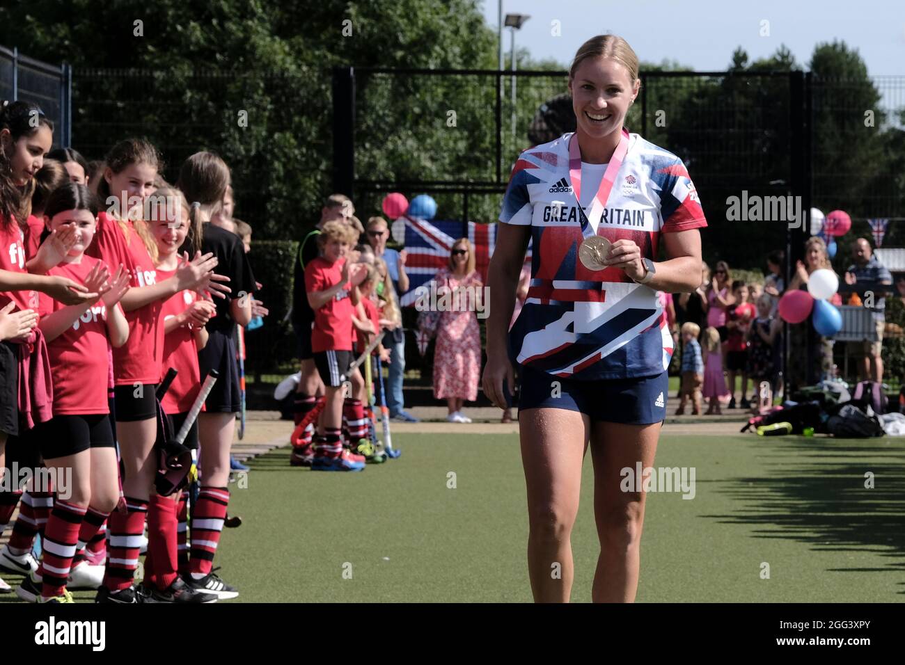 Galashiels, UK. 28th Aug, 2021. Sarah Robertson (27), returned to the ...
