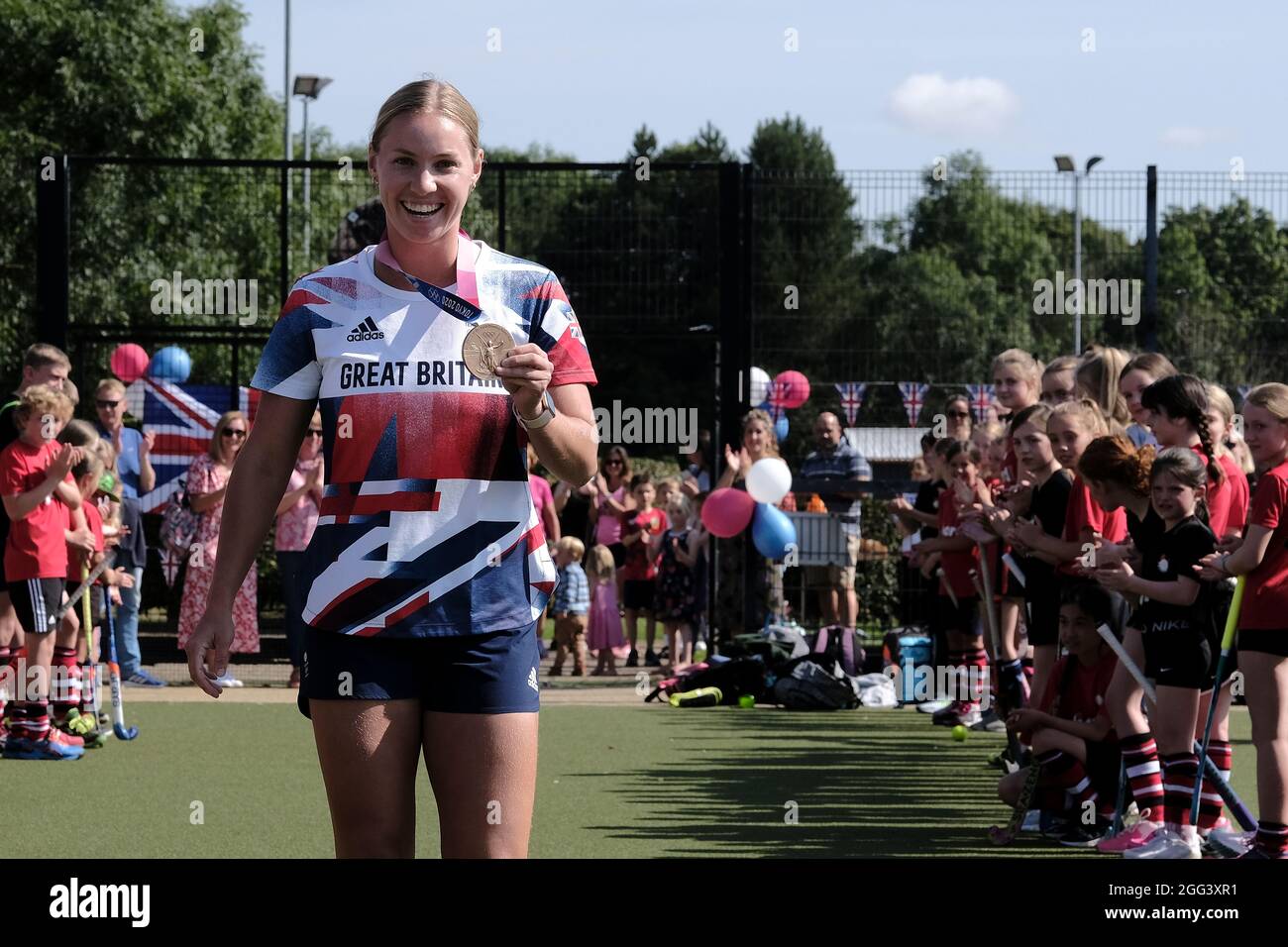 Galashiels, UK. 28th Aug, 2021. Sarah Robertson (27), returned to the ...