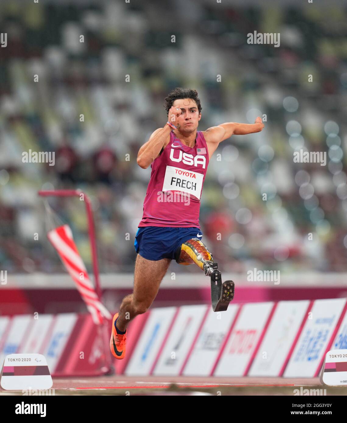 August 28, 2021: Ezra Frech from USA at longjump during athletics at ...