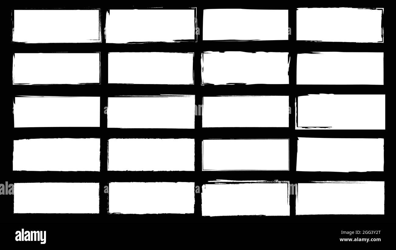 Dirty frames for design in grunge style. Ink brush strokes. A set of ...