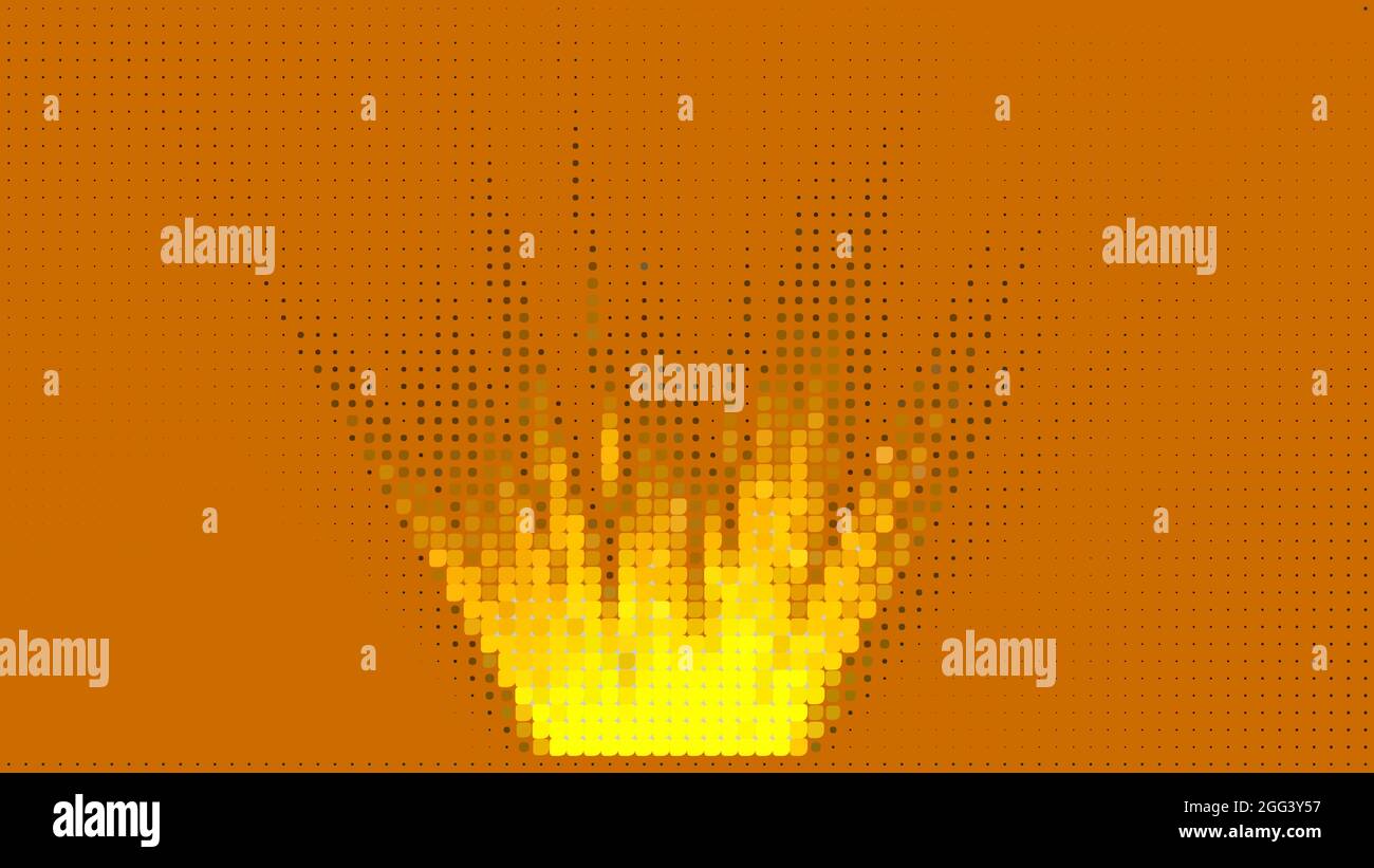 Orange background. Abstract texture. Pixelated geometry design. 2D ...