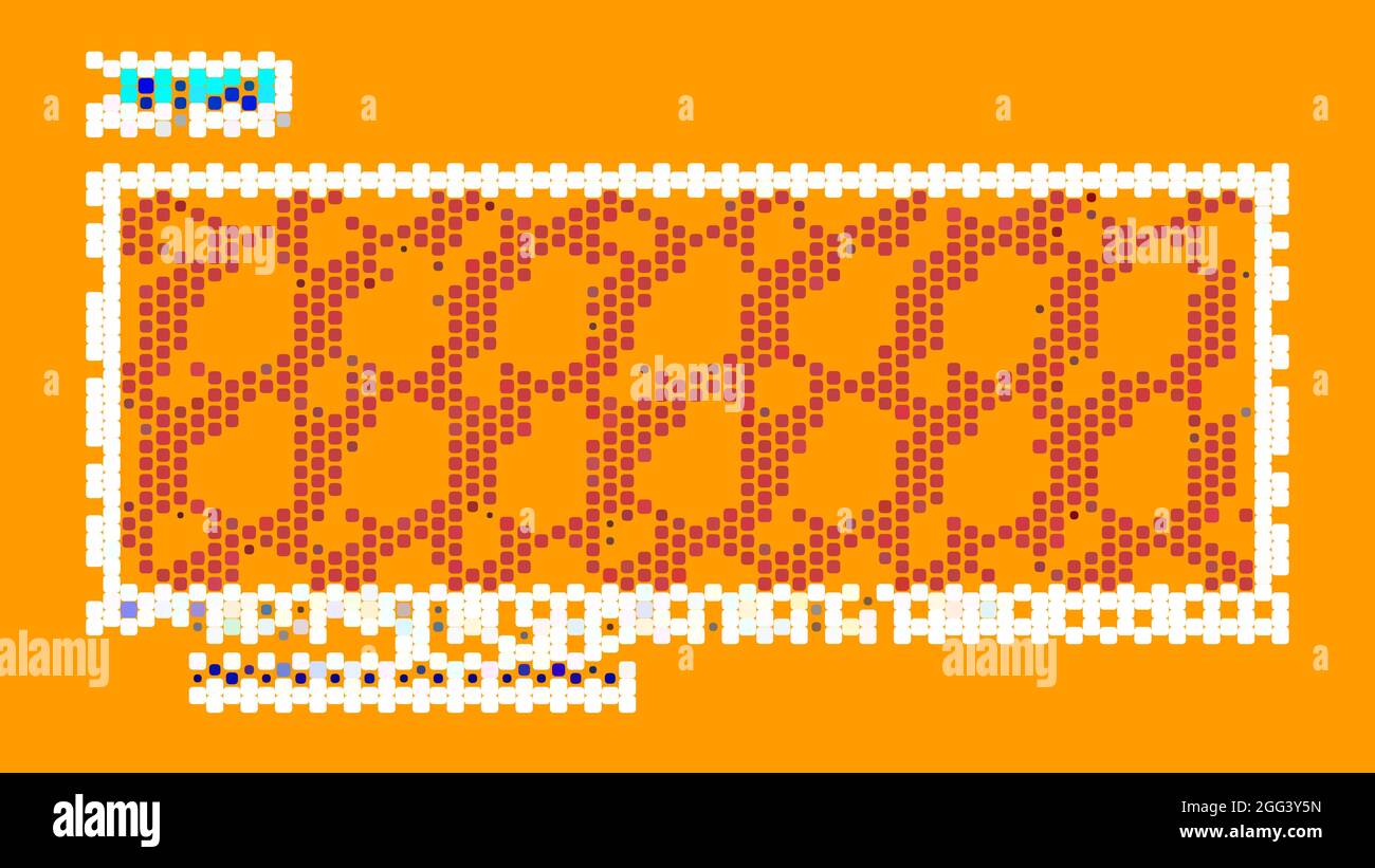 Isolated element with abstract geometry. Vintage style. 2D rendering ...