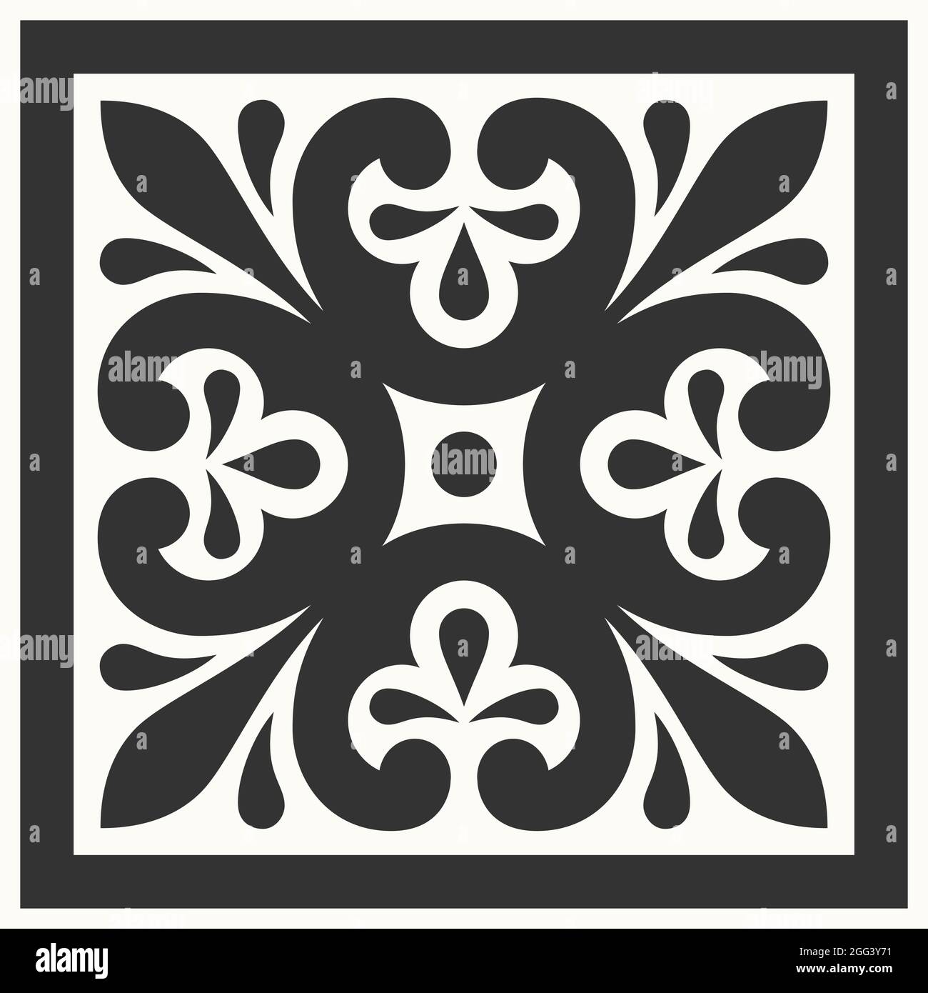 Patterned azulejo floor tiles. Abstract geometric background. Vector ...