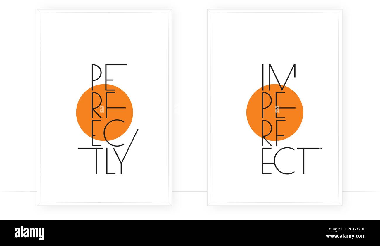 Perfectly imperfect, vector. Wording design, lettering. Modern ...