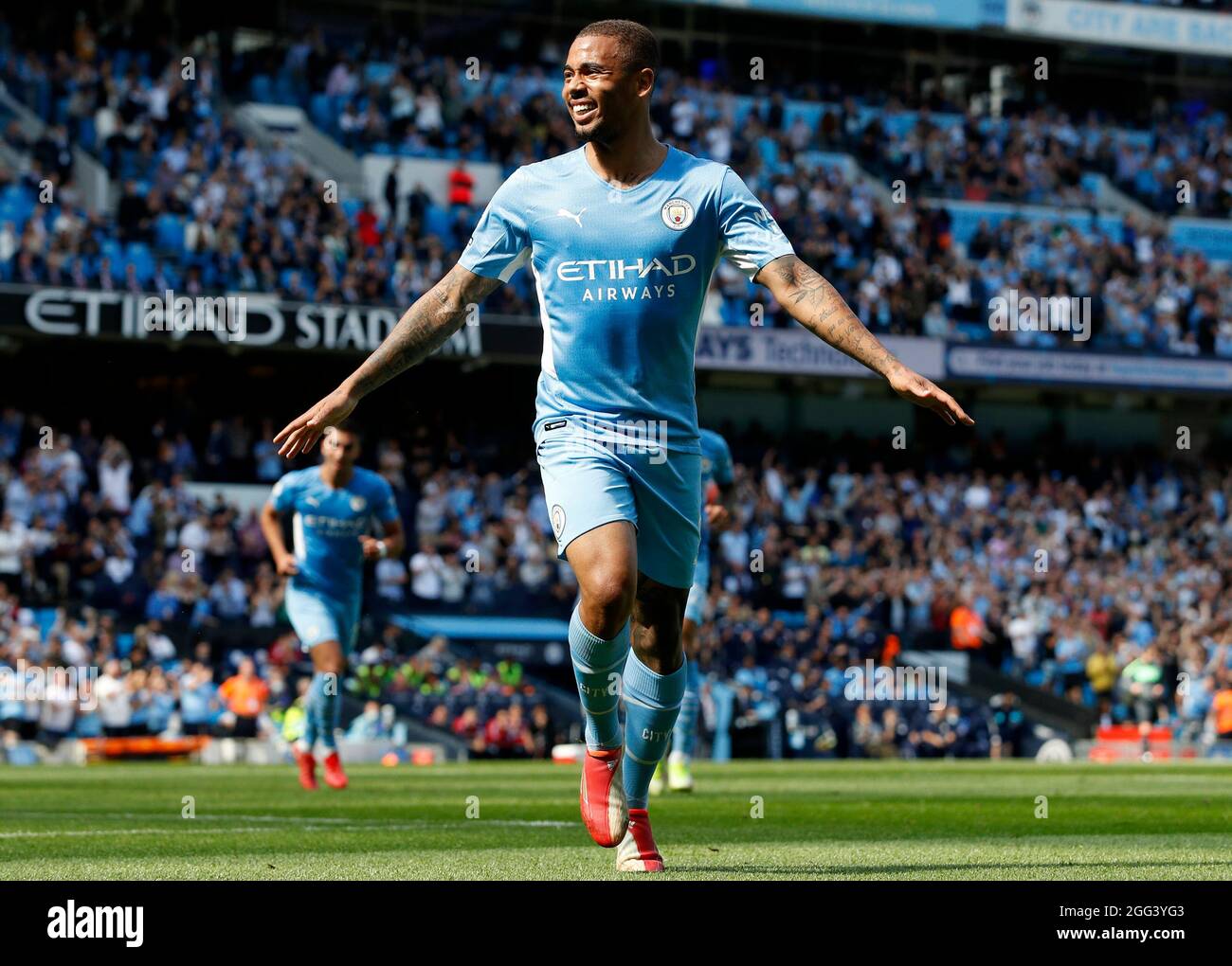 Manchester, England, 28th August 2021. Gabriel Jesus of Manchester City ...