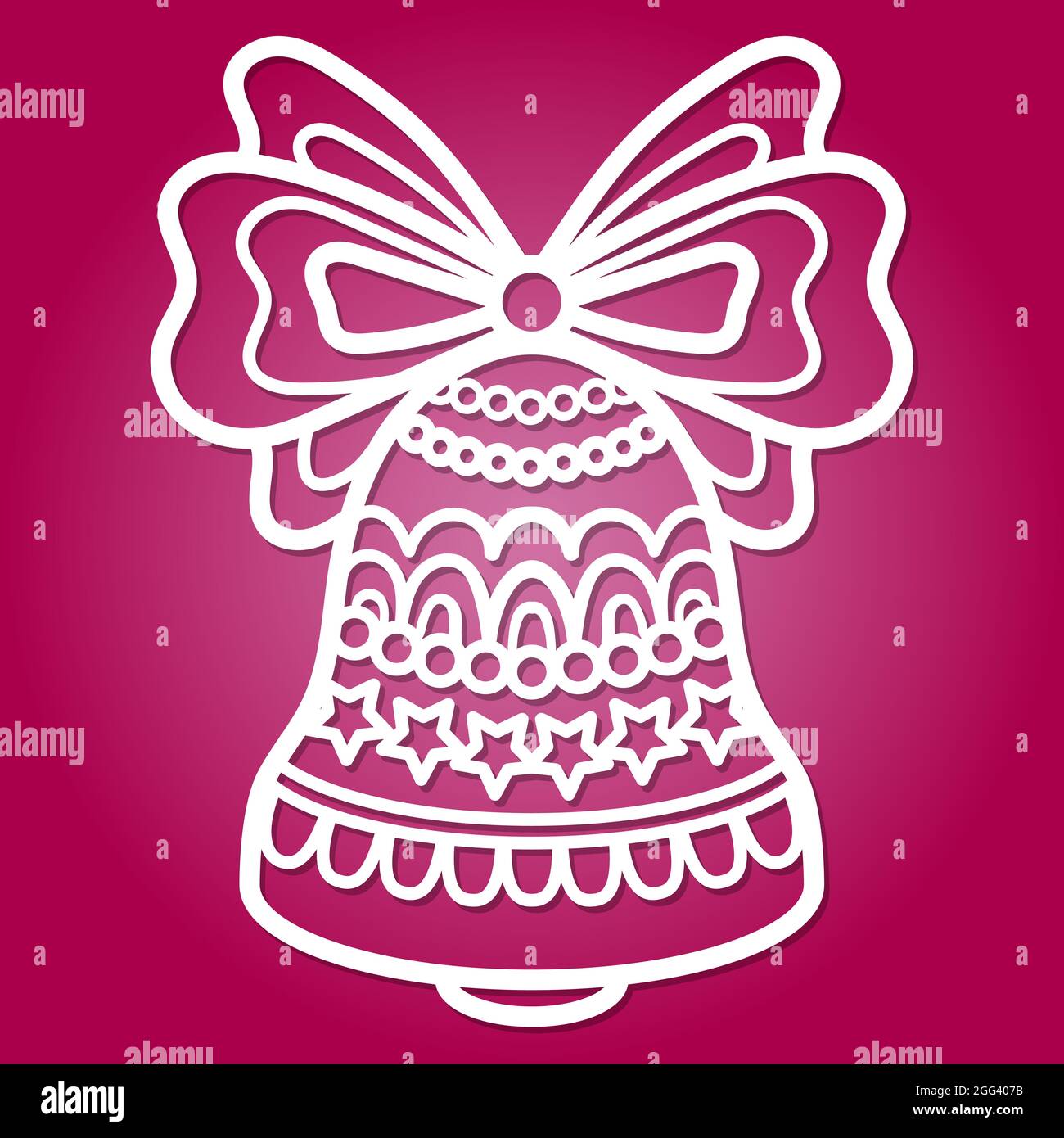 Laser cutting template. Bell with bow. Vector Stock Vector Image & Art ...
